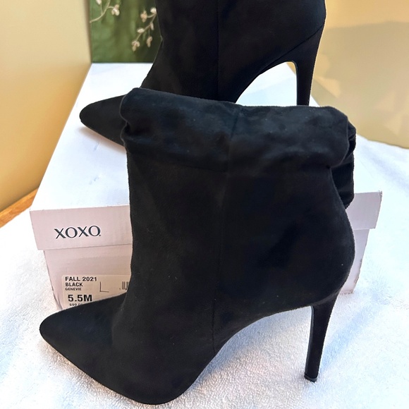 XOXO | Shoes | Nib Xoxo Black Genevie High Heel Slipon Boot | Poshmark